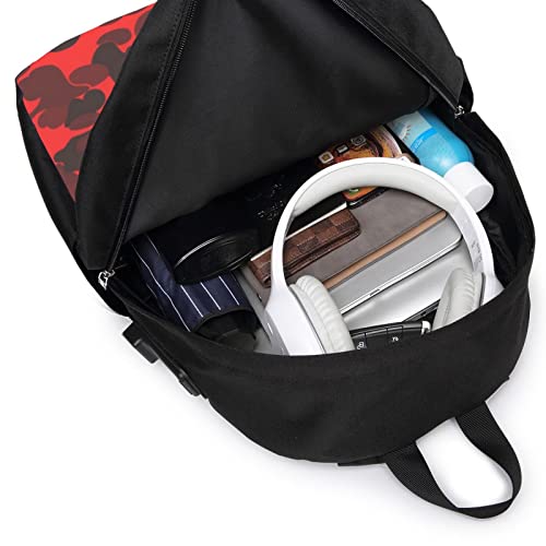 Zwdofzy Shark Camo Kids Backpack Travel Laptop Bookbag Big Capacity School Backpack Gift for Boys Girls