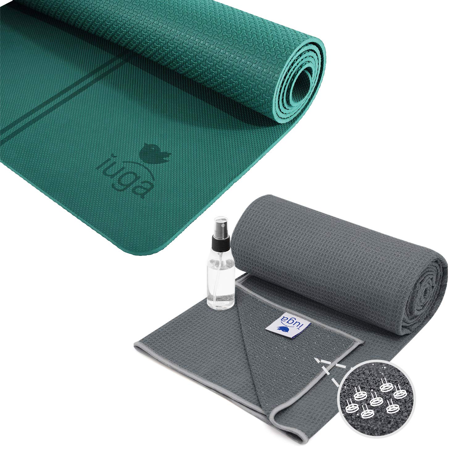 IUGA Yoga Set - Yoga Mat and Yoga Towel Included, Yoga Set for Starters and advanced yogis
