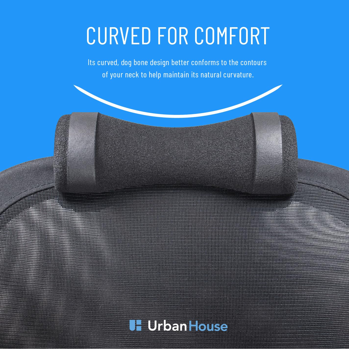 urbanhouse Neck Support Firm Pillow for Office Desk Mesh Chair Without Headrest