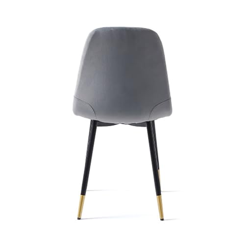 Jinsi Nan] Dining Chairs Set of 4, Velvet upholstered Chairs with Black Golden Metal Legs, Armless Accent, Modern Dining Chairs for Kitchen Dining Room, Living Room (Grey)