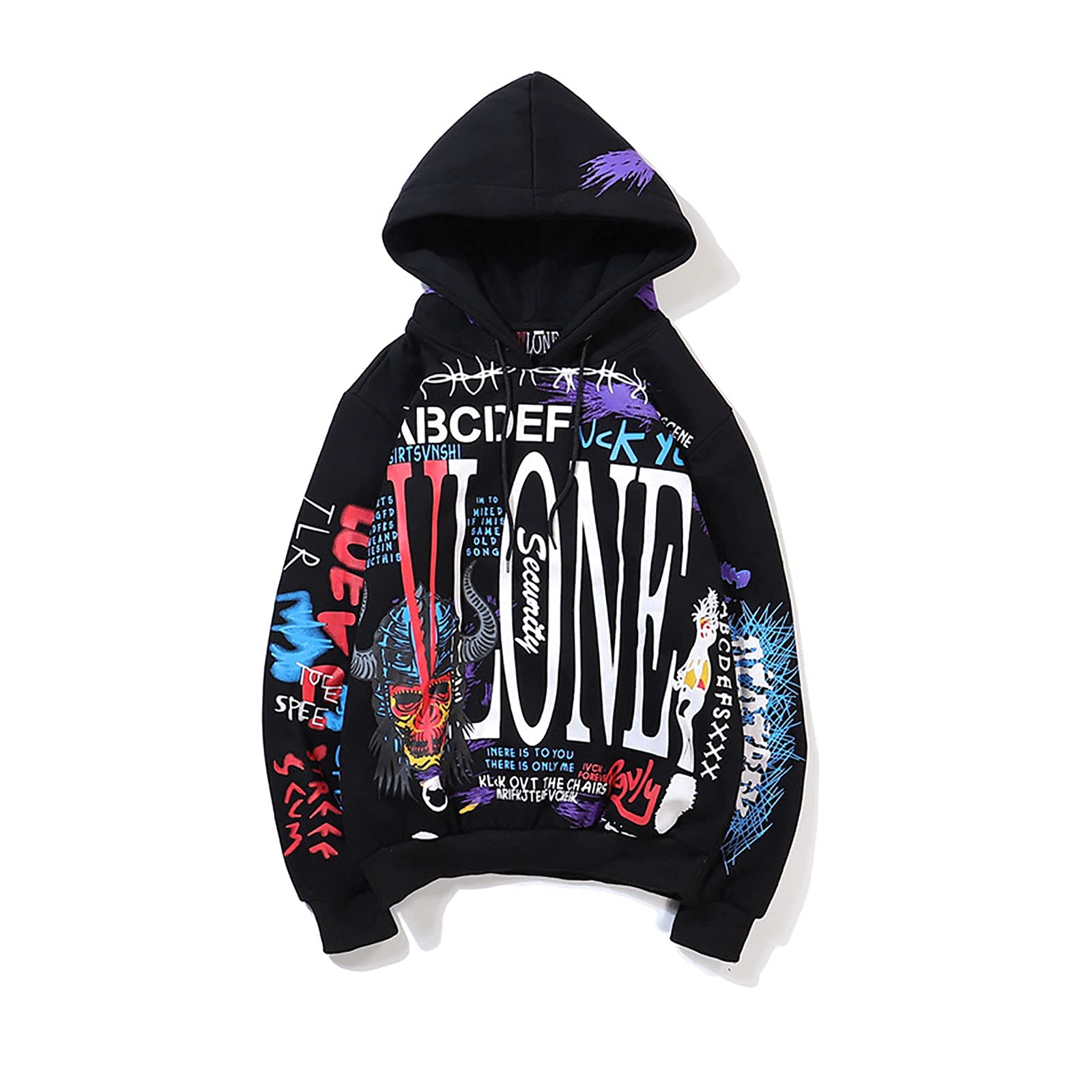 Lightweight Hoodie Long Sweatshirts Pullover Hooded Thin Hoodies 2XL Black
