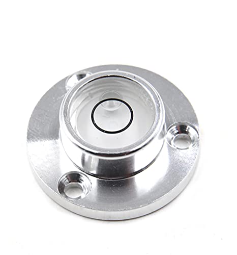 Small Circular Round Bubble Level Spirit Leveler Bubble Ball Vials, Ø34mm, Aluminium Housing, Plastic Vial