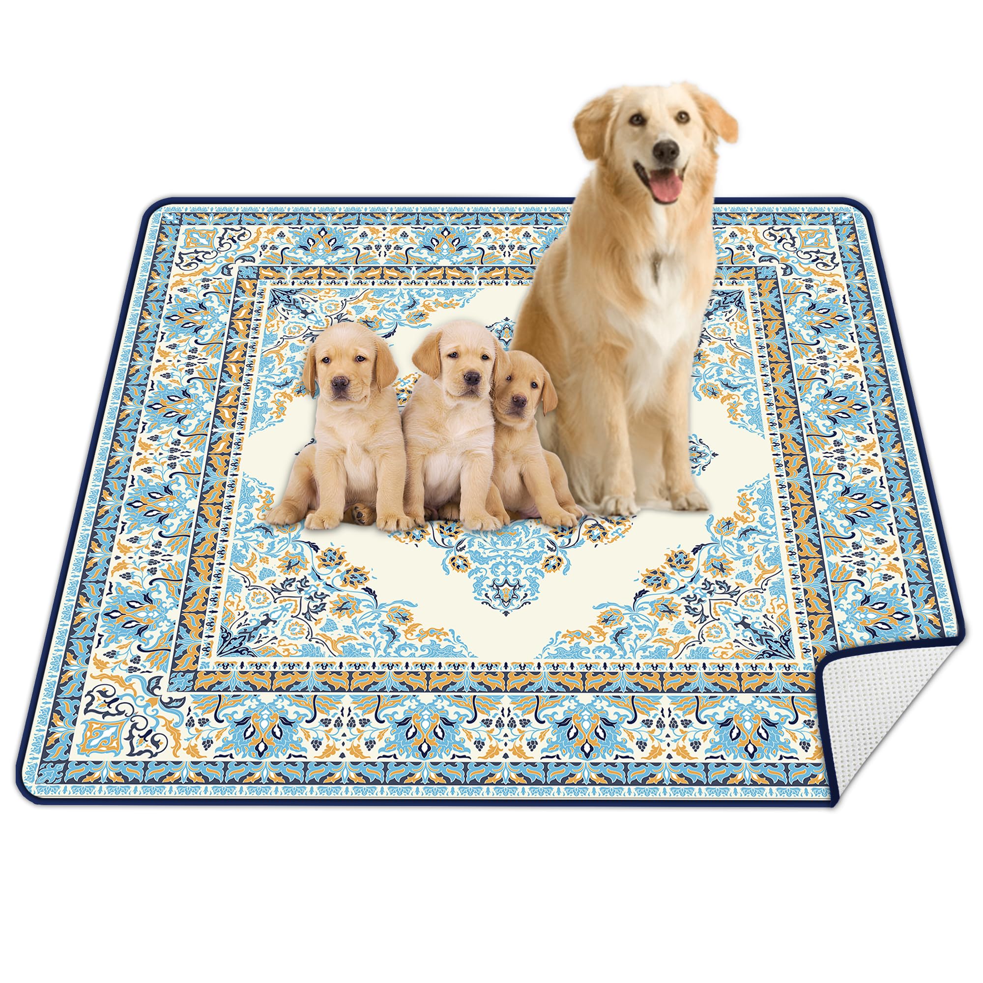 Washable Pee Pads for Dogs 72x72 - Extra Large Super Absorbent Reusable Dog Training Pads, Waterproof Non-Slip Leakproof Whelping Pad, Pee Pads for Dog Floor, Bed