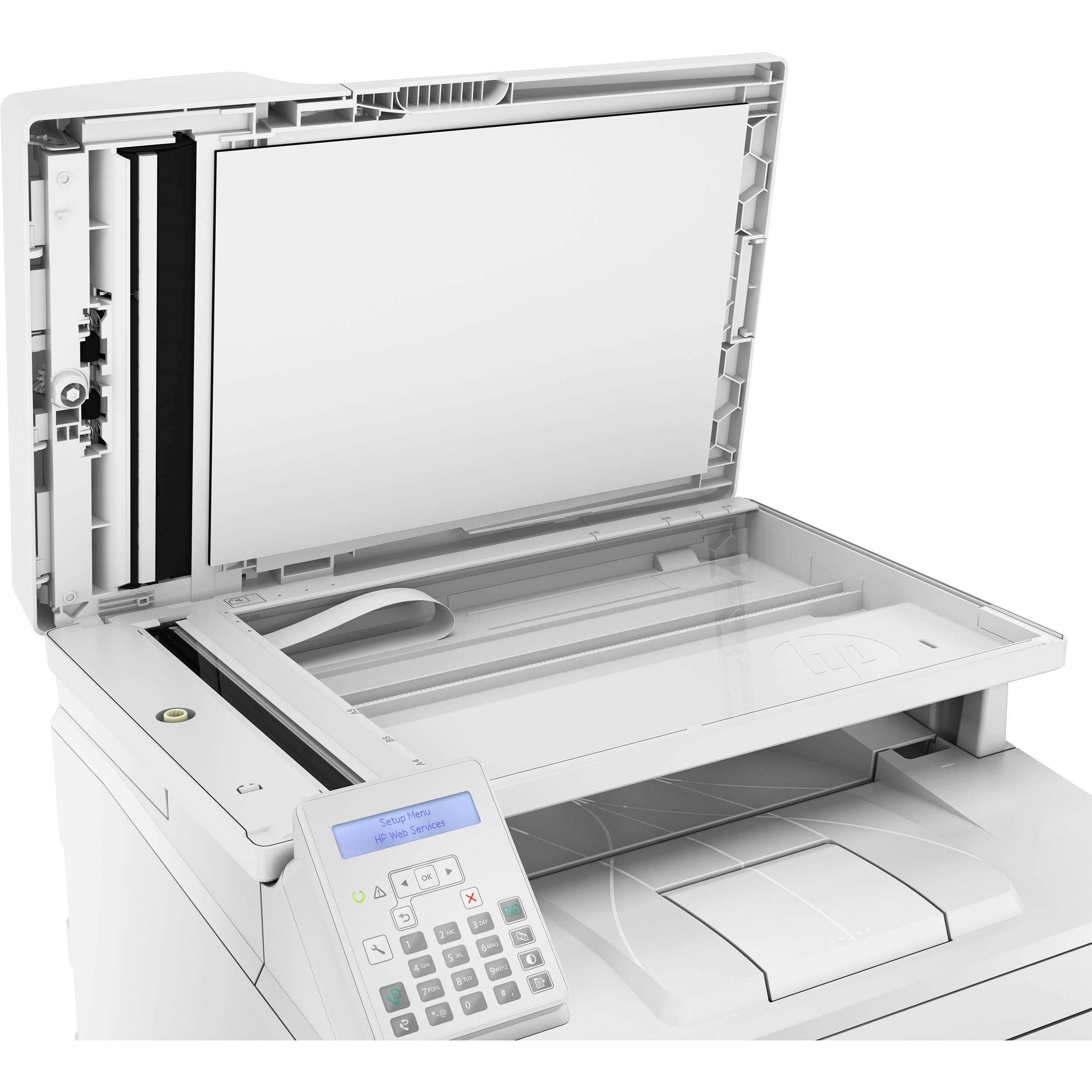 HP Laserjet Pro MFP M227fdn All-in-One NFC Ethernet Wired Monochrome Laser Printer - Print Scan Copy Fax - 30 ppm, 1200 x 1200 dpi, Auto Duplex Printing, 35-Sheet ADF, Cbmou Printer Cable