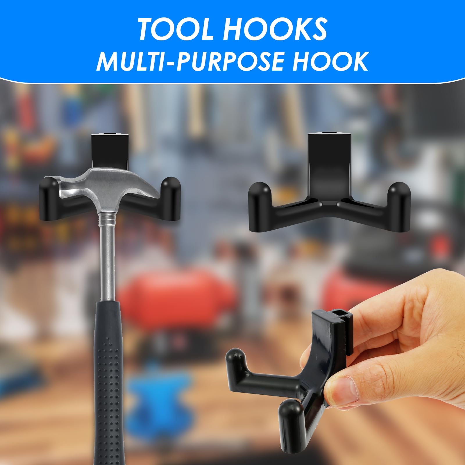 XYDHQS 10Pcs Shed Tool Hook, Utility Hooks for Garage, Shed Tool Hook Compatible with 60118/60127/60138, Shed Tool Organizer Hooks for Shovel Rake Scissors (10Pcs)