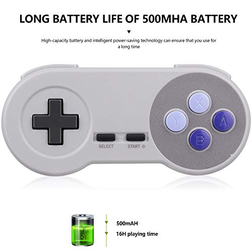 MODESLAB 2 Pack USB SNES Controller, PC Classic 2.4 GHz Super NES Retro Gamepad Compatible for PC Windows MAC Liunx Raspberry Pi - Purple
