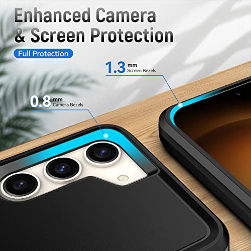 Warsia for Samsung Galaxy S23 Case,Galaxy S23 Case with Screen Protector [Military Grade Drop Tested] Heavy-Duty Tough Rugged Shockproof Protective Case for Samsung S23 6.1", Black