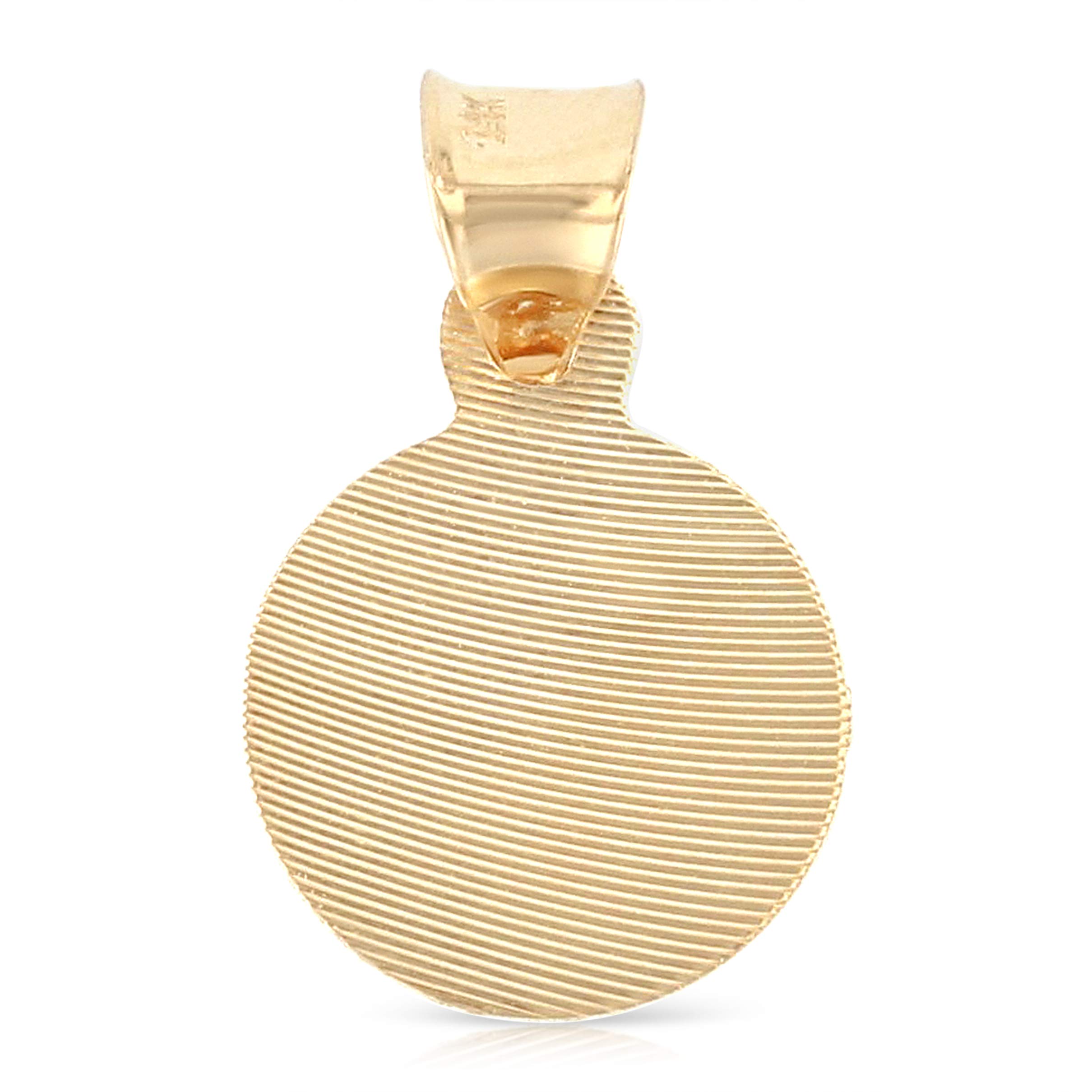 Ioka - 14K Tri Color Gold Religious Jesus Stamp Charm Tiny Pendant For Necklace or Chain