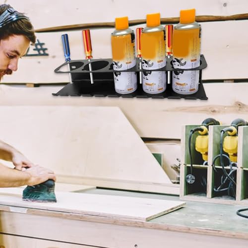 Wall Mounted Rack for Spray Can, Wall Mounted Storage Rack Spray Can Holder Rack, Heavy Duty Organizer Tool Steel 5 Holes Bottle Holder for Paint Can & Spray Can