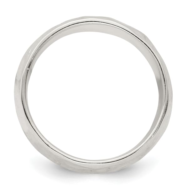 IceCarats 925 Sterling Silver Hammered Statement Ring Size 7