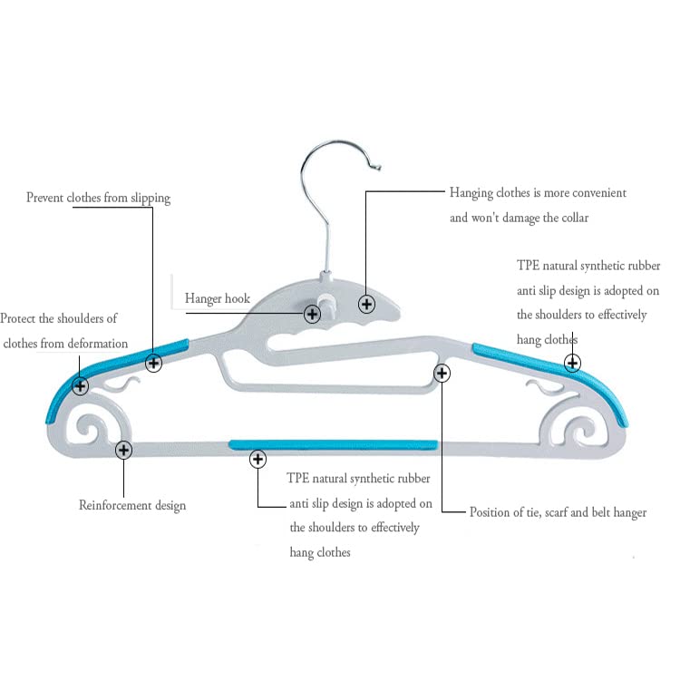 Sisnails Coat Hanger with Clothes Hanger Connector Hooks,Non-Slip Design, 0.2 Inches Thick, 360 Degree Swivel Hook,Dark Gray,10Pack
