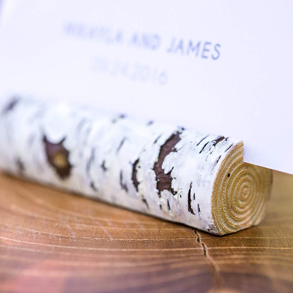 WEDDINGSTAR Faux Birch Log Card Holders (6)