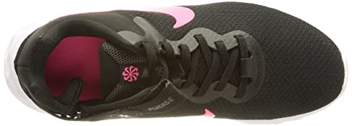 Nike Revolution 6 Flyease NN Womens Running Trainers DC8997 Sneakers Shoes (UK 4 US 6.5 EU 37.5, Black Hyper Pink Iron Grey 002)