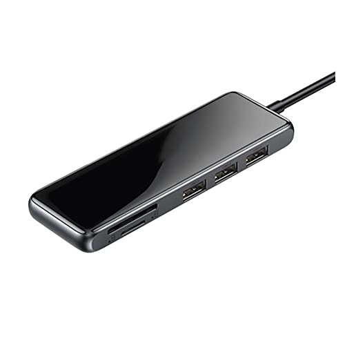 SURURA USB-C Hub,6 in 1 Multiport USB-C Docking Station with 4K HDMI, 3 USB 3.0 Ports, SD/TF Card Reader, USB Splitter Adapter