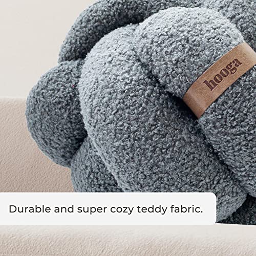 THE BALLOW Knot Pillow - Boucle Fabric Large Knot Pillow - Decorative Knotted Ball Pillow - Round Throw Pillows For Couch or Cuddle pillow (Steel Grey)