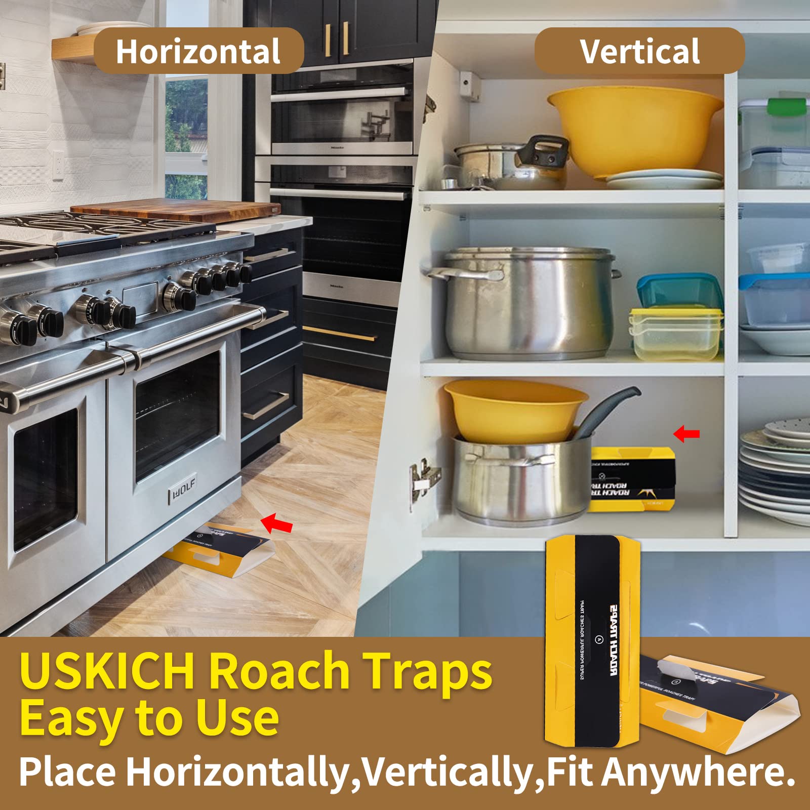 Roach Killer Indoor Infestation,Roach Traps,Cockroach Killer Indoor Home,Sticky Glue Roach Traps,Roach Motel,Child & Pet Friendly(60 Pack)