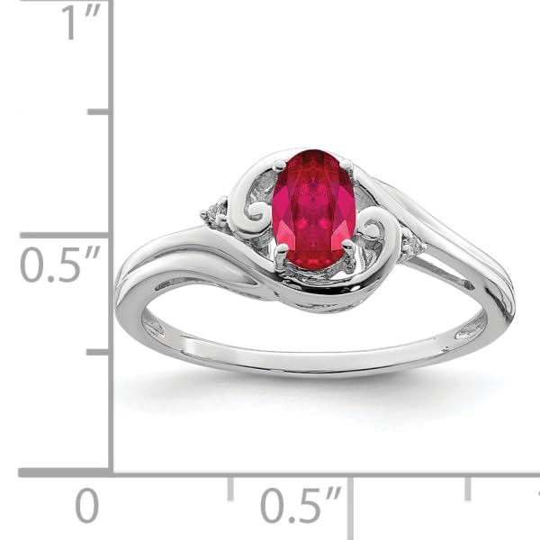 IceCarats 925 Sterling Silver Diamond Red Ruby Ring Gemstone Band Size 7