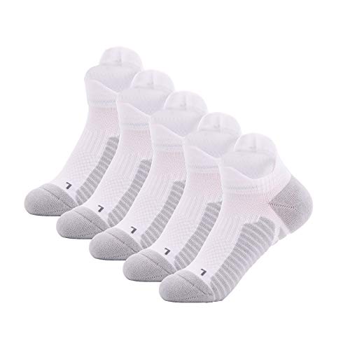 Kodal Copper Infused Athletic Running Socks Ankle Support Low Cut Comfortable Cushion Performance for Men and Women - 5 Pairs