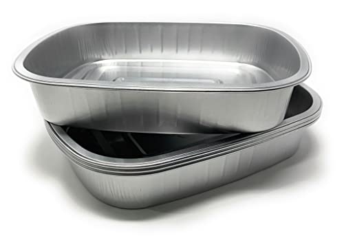 ShopexZone ReHeatables Aluminum Food and Storage Containers Reusable and Disposable Tray with Lids Freezer Oven Safe Meal Prep Baking Roasting Storing Reheating Perfect for Holidays | Medium, 4 Pack