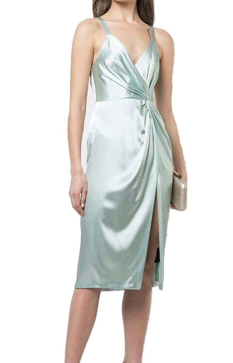 Jill Stuart Women's Dress Mint Sheath Satin Twist Front Green 2