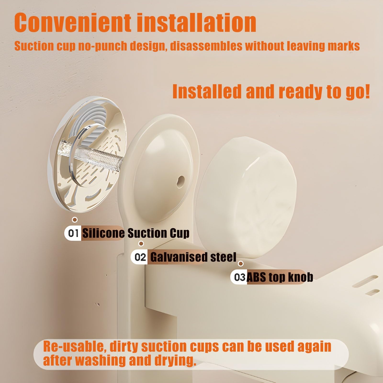 Towel Shelf,Bathroom Towel Rack with Shelf SUS304 Stainless Steel Wall Mount with Upgrade Suction Cup for Bedroom Bathroom Kitchen(White,15.75x5.91x9.45in)