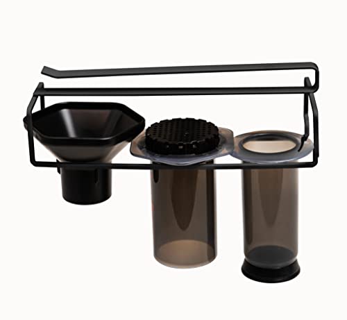 The RACK: Under Cabinet Rack Compatible with AeroPress Coffee Maker. Fits All Models Including AeroPress Go. (Black)