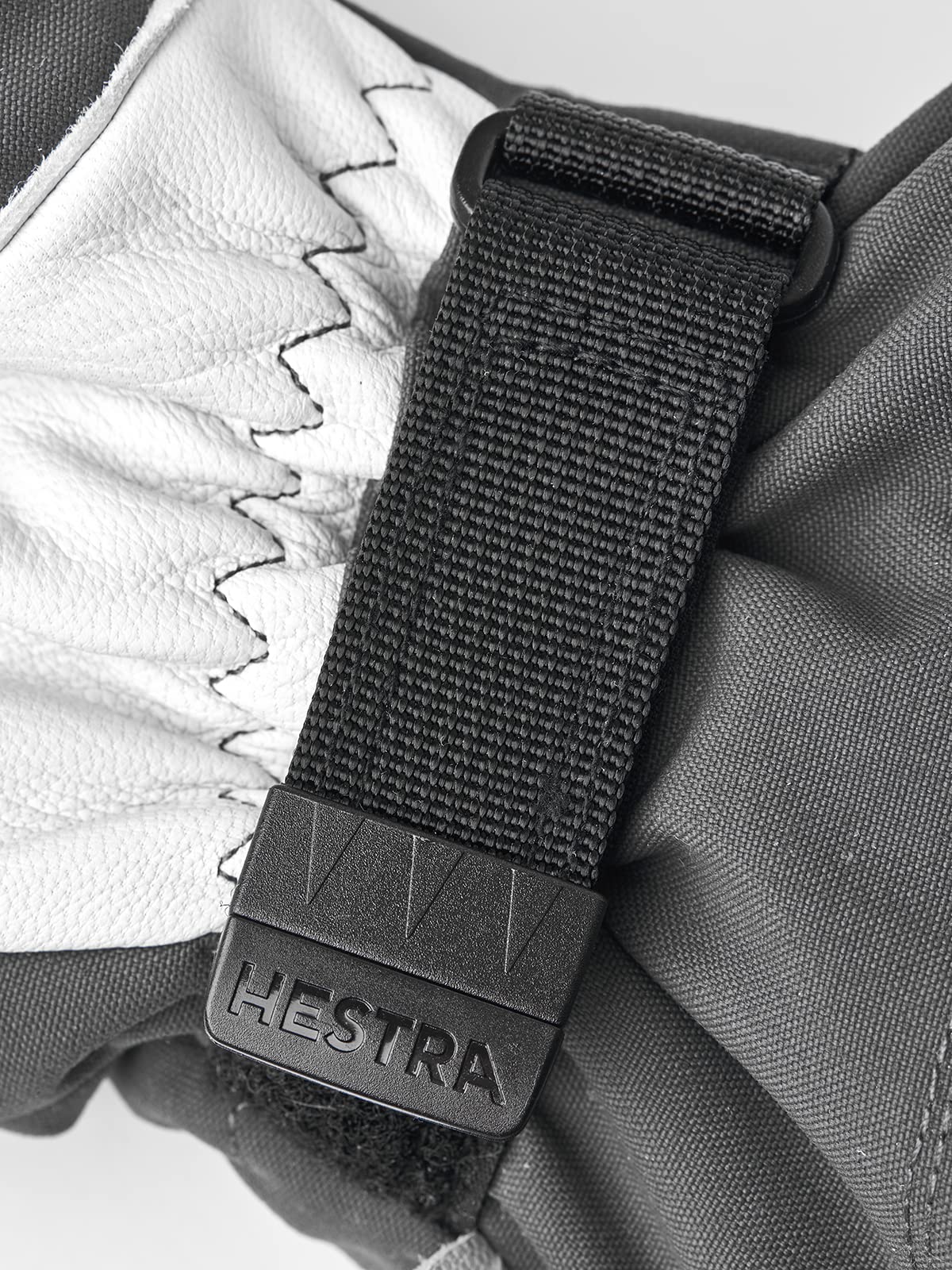 Hestra Army Leather Heli Ski Glove - Classic Snow Mitten for Skiing, Snowboarding and Mountaineering, Grey, 8