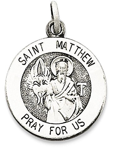 IceCarats 925 Sterling Silver Vintage Saint Matthew Medal Necklace Charm Pendant Only
