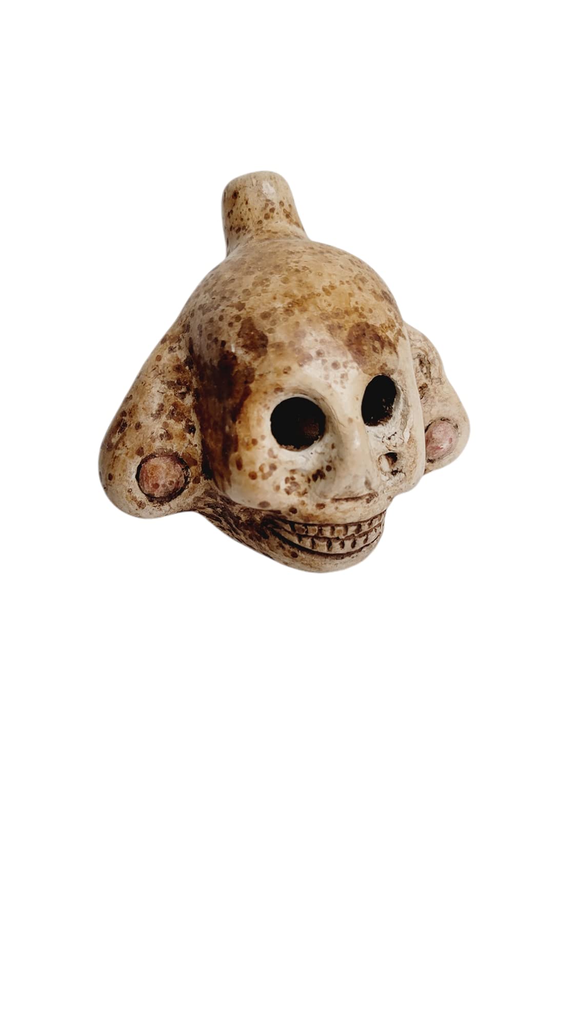 Small Penacho Death Whistle, Death Whistle LOUD medium size Hand Crafted Original Whistles, Maya Aztec, sugar (Natural)