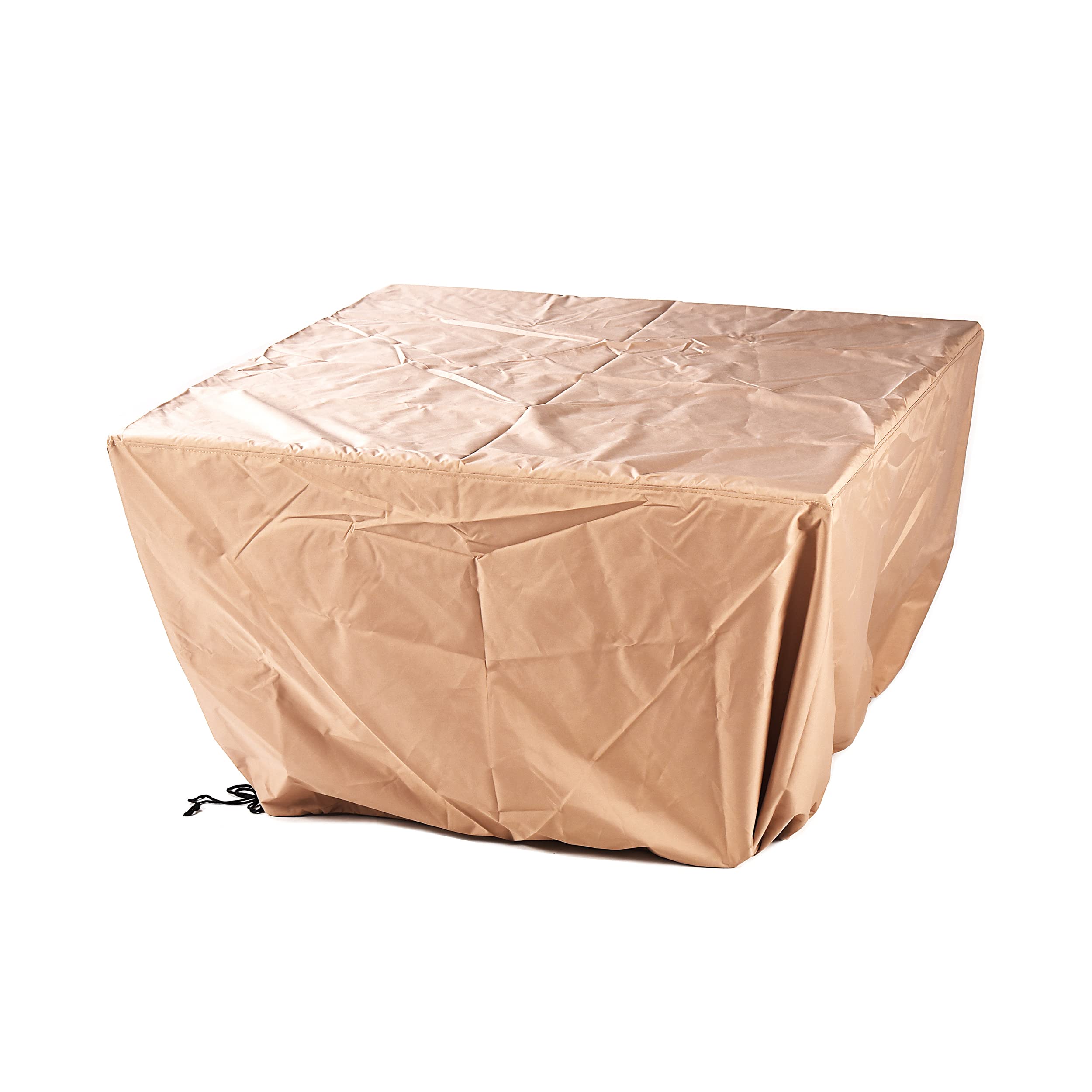 Square 32 in. x 32 in. Aluminum Propane Fire Pit Table with Glass Beads, Two Covers, Lid, 37,000 BTUs in Pink Finish