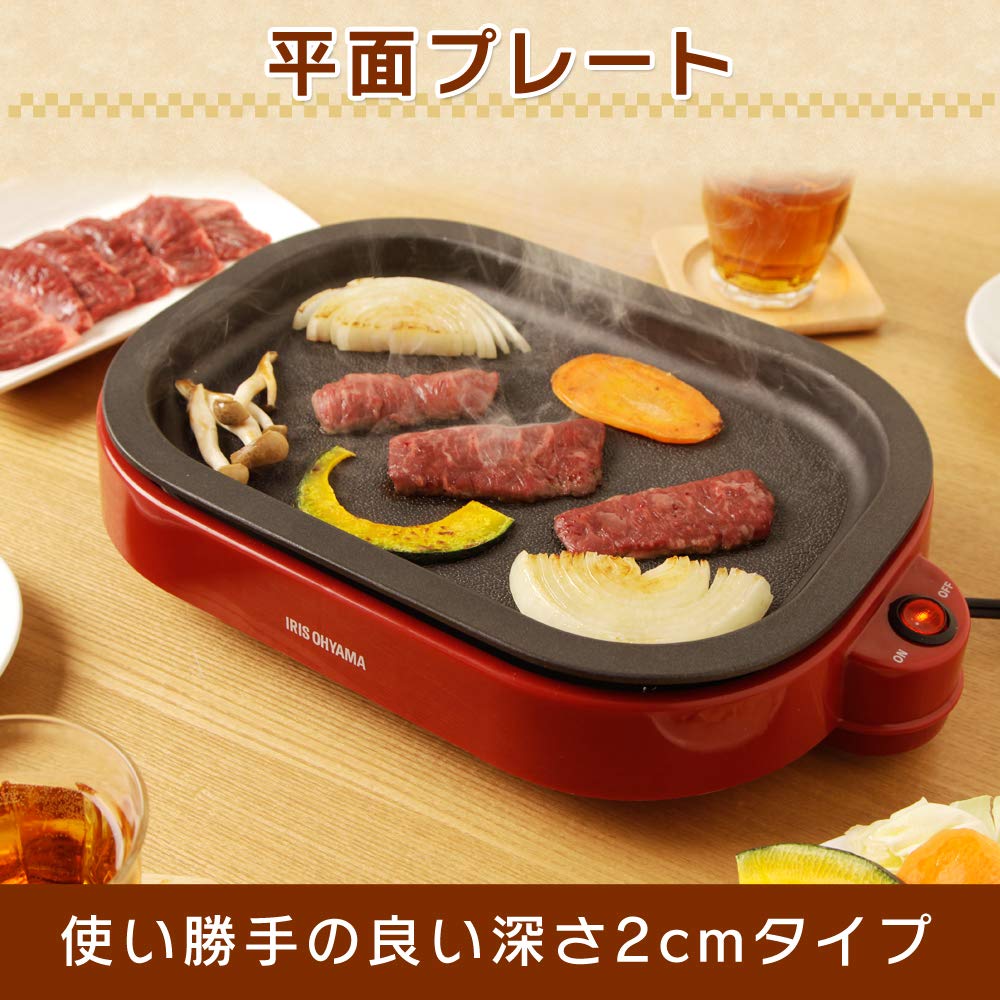 IRIS OHYAMA takoyaki 2WAY plate Red ITY-20WA-R