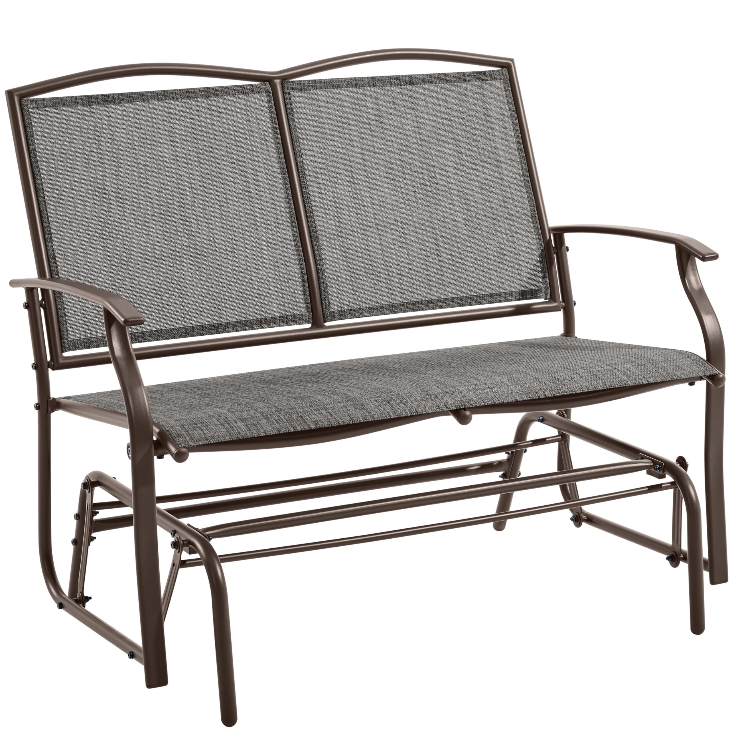 Yaheetech Outdoor Glider 2-Person Outdoor Glider Bench, Patio Glider Chair, Rocking Patio Chairs Outdoor Loveseat for Backyard, Poolside, Garden,Porch, Heavy Duty Steel Frame, Gray