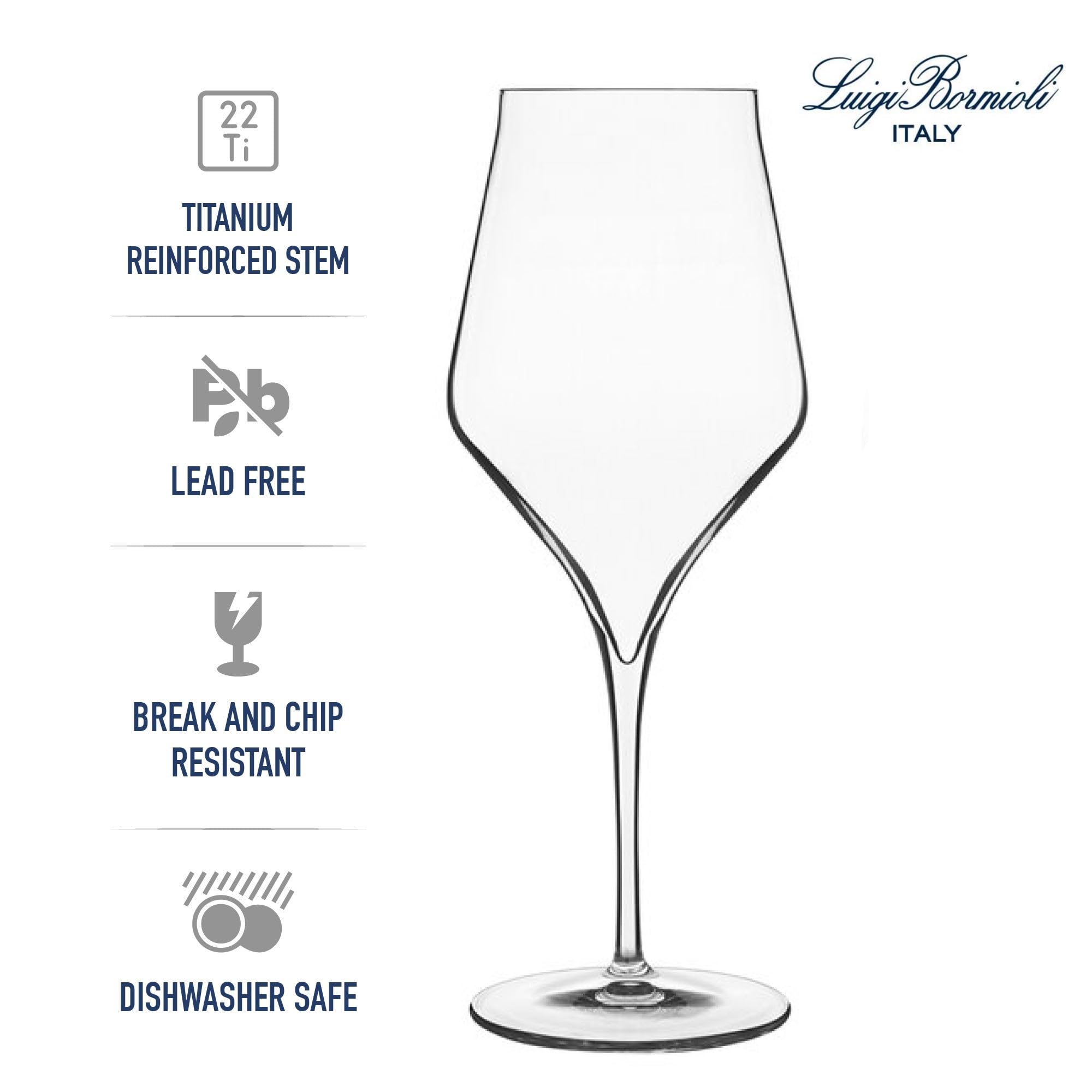 Luigi Bormioli Supremo Bordeaux Stemglasses (Set of 2), 18.5 oz, Clear