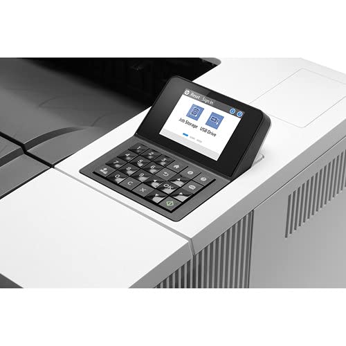 Hewlett Packard Laserjet Enterprise M507dn Monochrome Printer (1PV87A) with Power Strip Surge Protector and Electronics Basket Microfiber Cleaning Cloth