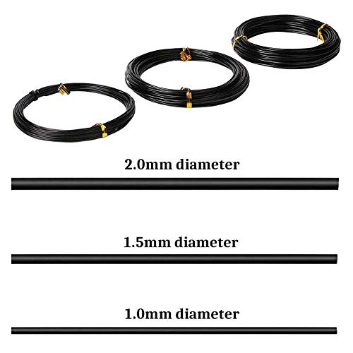Pumbaa 5rolls 147 Feet Total Anodized Aluminum Tree Bonsai Training Wire Set Flexible Holding Branch Plants Beginner Garden Artists - Bronze