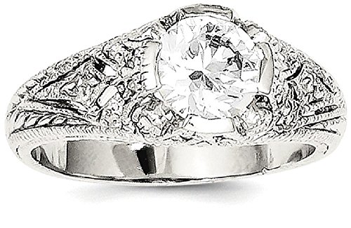 IceCarats 925 Sterling Silver Cubic Zirconia CZ Vintage Engagement Ring Size 8