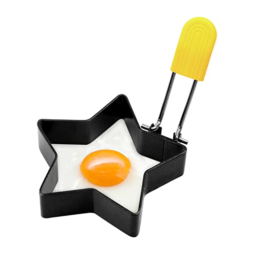Sihuuu Egg Ring Stainless Steel Round Moldel with Anti-scalding Handle - Frying Shaping Cooker Eggs Ring for Camping Breakfast Sandwich Burger(Star)