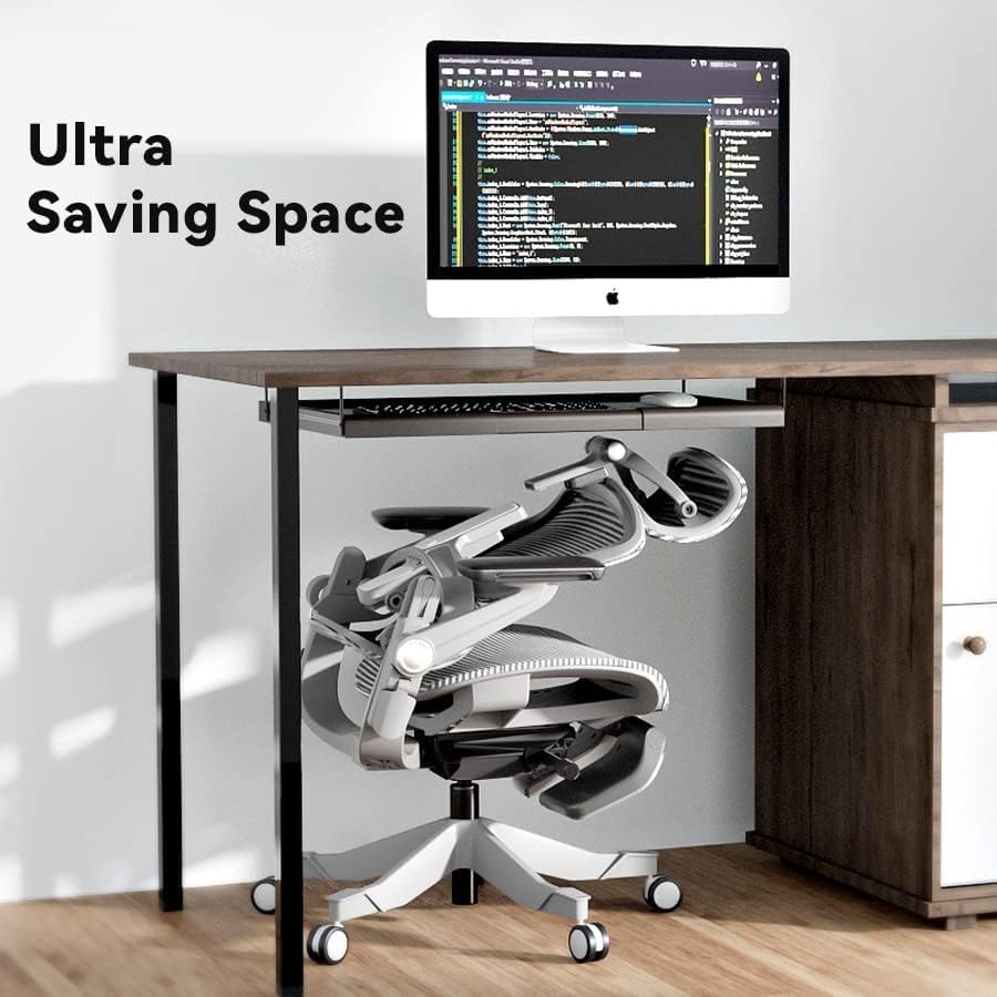 HINOMI H1 Pro 3D Lumbar Support Ergonomic Office - 5D Armrests Leg Rest Included Hybrid Mesh Relieve Back Pain, Foldable, Work from Home Office with Adjustable Headrest