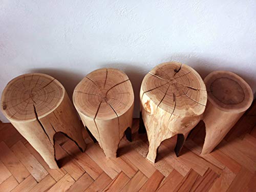 Reclaimed Wood Side Coffee Tables (Set Of Three), Log Furniture, Tree Stump Table, Home Decoration, Rustic Dorm Decor
