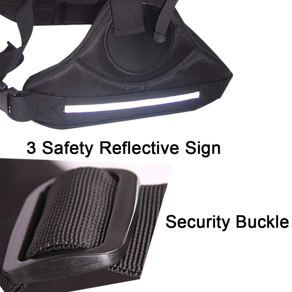 Jolik Child Motorcycle Harness Adjustable with Two Handles, Breathable Material in Black