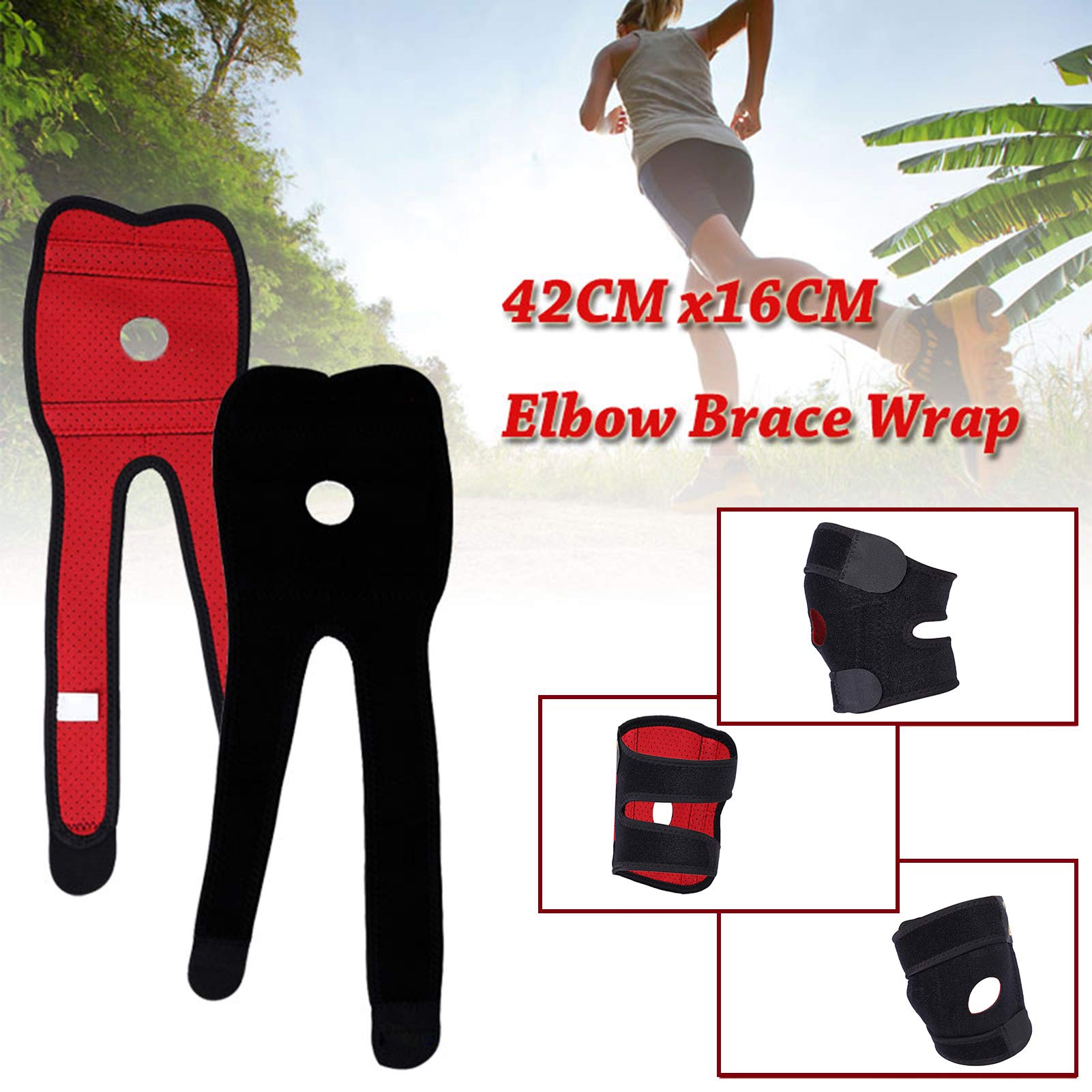 Neoprene Sports Elbow Brace Wrap, Arm Support Strap Band Adjustable for Exercise for Weightlifting for People with Easy Elbow Injuries for Tennis Golfers