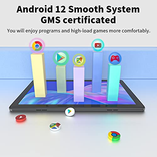 TUOHAITIME Tablet 10.1 inch Android 12 Tablet 2023 Newest 6GB+ 128GB Storage Octa-Core Processor, Dual Camera, Fastest WiFi 6, Bluetooth, 512GB Expand Support, IPS Full HD Display