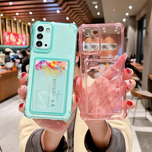 Tuokiou Compatible with Samsung Galaxy S20 Phone Case,Camera Lens Protection Card Holder Soft Shockproof Wallet Case for Galaxy S20 Case 6.2 Inch (Clear)