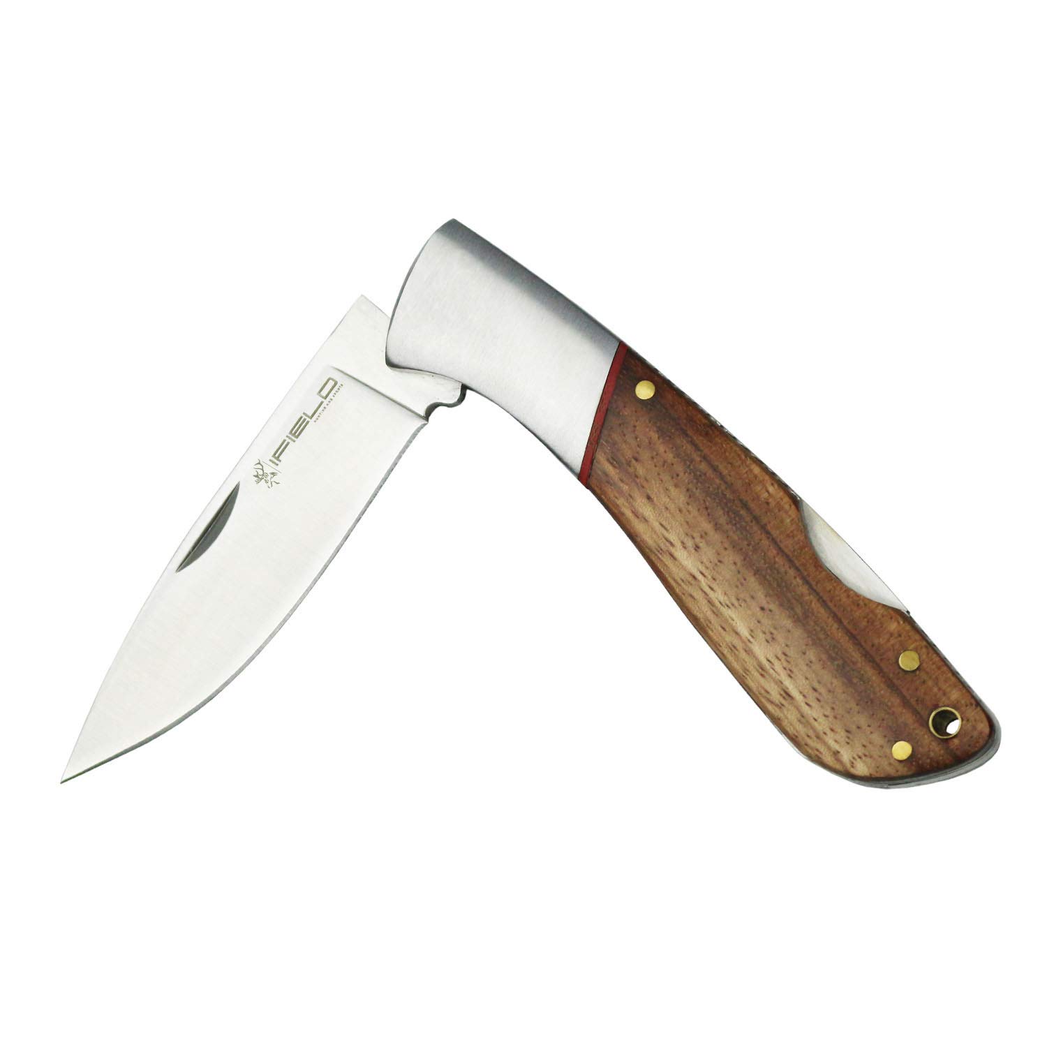 iFIELD Camper folding knife EL29044, 3 inch. blade, Zebra wood handle, colour box, camping tool for fishing, hunting, sport activity
