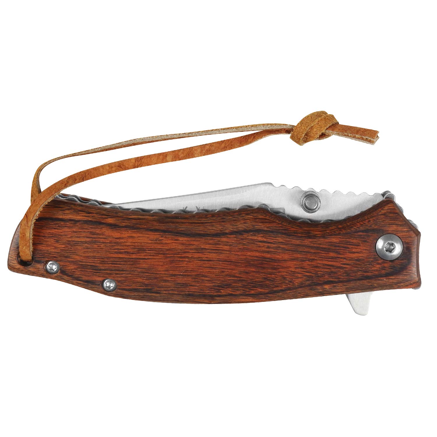 iFIELD Folding knife Camper EL29037, Stamina handle, total 7.2 inch, includes cord, 3.3 inch blade, camping tool for fishing, hunting, sport activity.