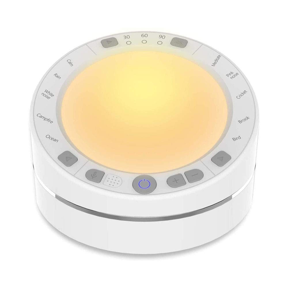 SWIMXL Sleep Sound White Noise Machine with 10 Soothing Sounds and Night Lights by AC or USB for Sleeping Relaxation