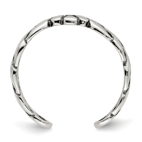 IceCarats 925 Sterling Silver Vintage Rhinestone Crystals Adjustable Toe Ring Open Midi Band Summer Beach Jewelry