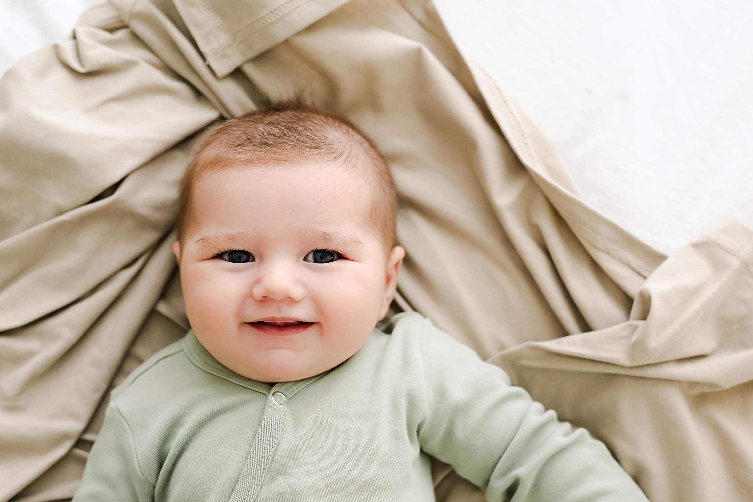 snuggle me Swaddle | Organic Cotton Swaddle Blanket, Soft Stretch, 47 x 47 inches (Stone)