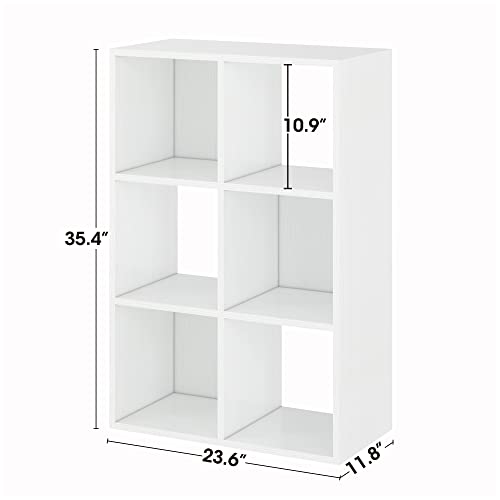 WAHEY Bookcase, 6 Cube Open Storage Organizer Display Bookshelf, HOFB007