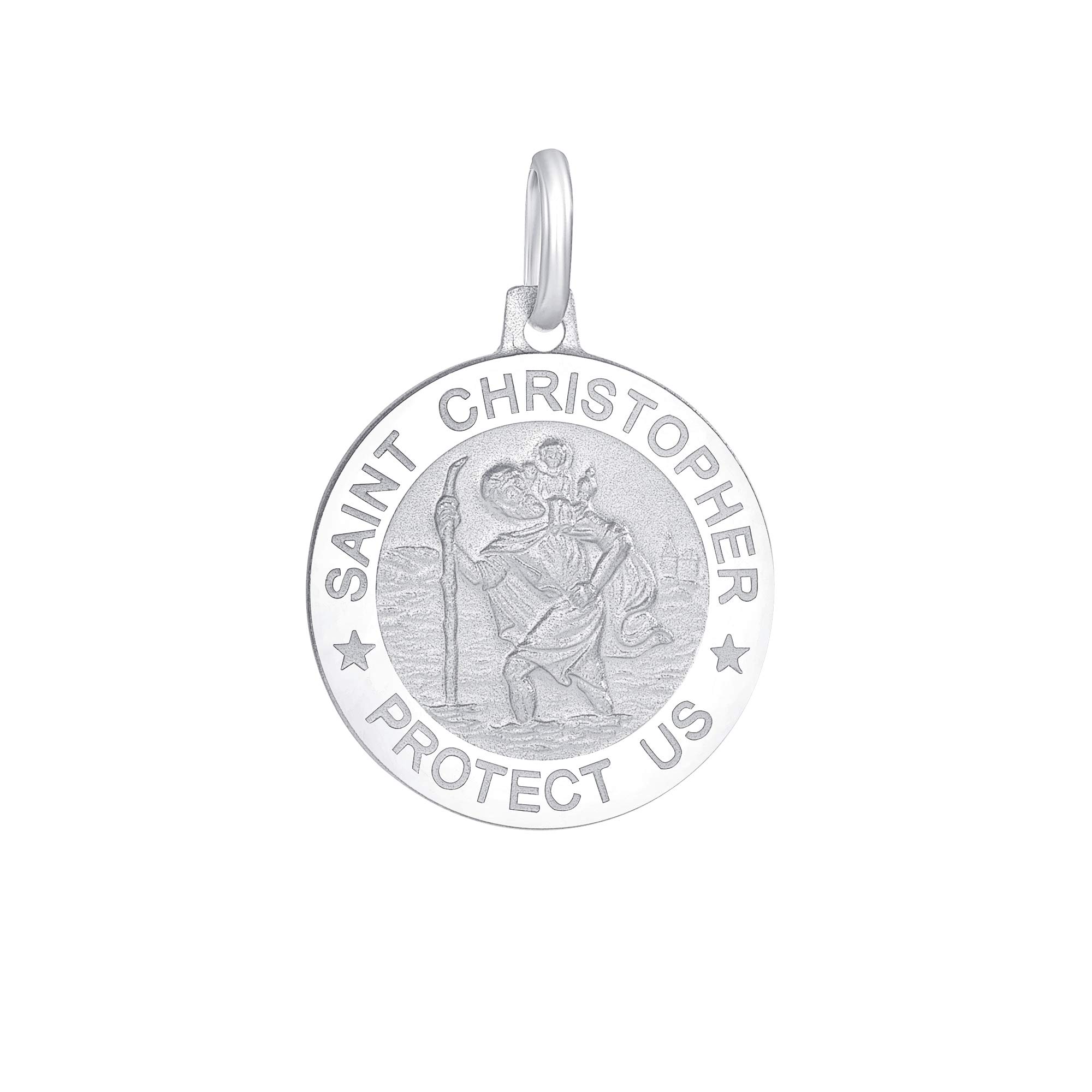 Jewelry by Debbie 925 Sterling Silver Saint Christopher Charm Pendant Patron Saint of Travelers, Made in Italy (15)